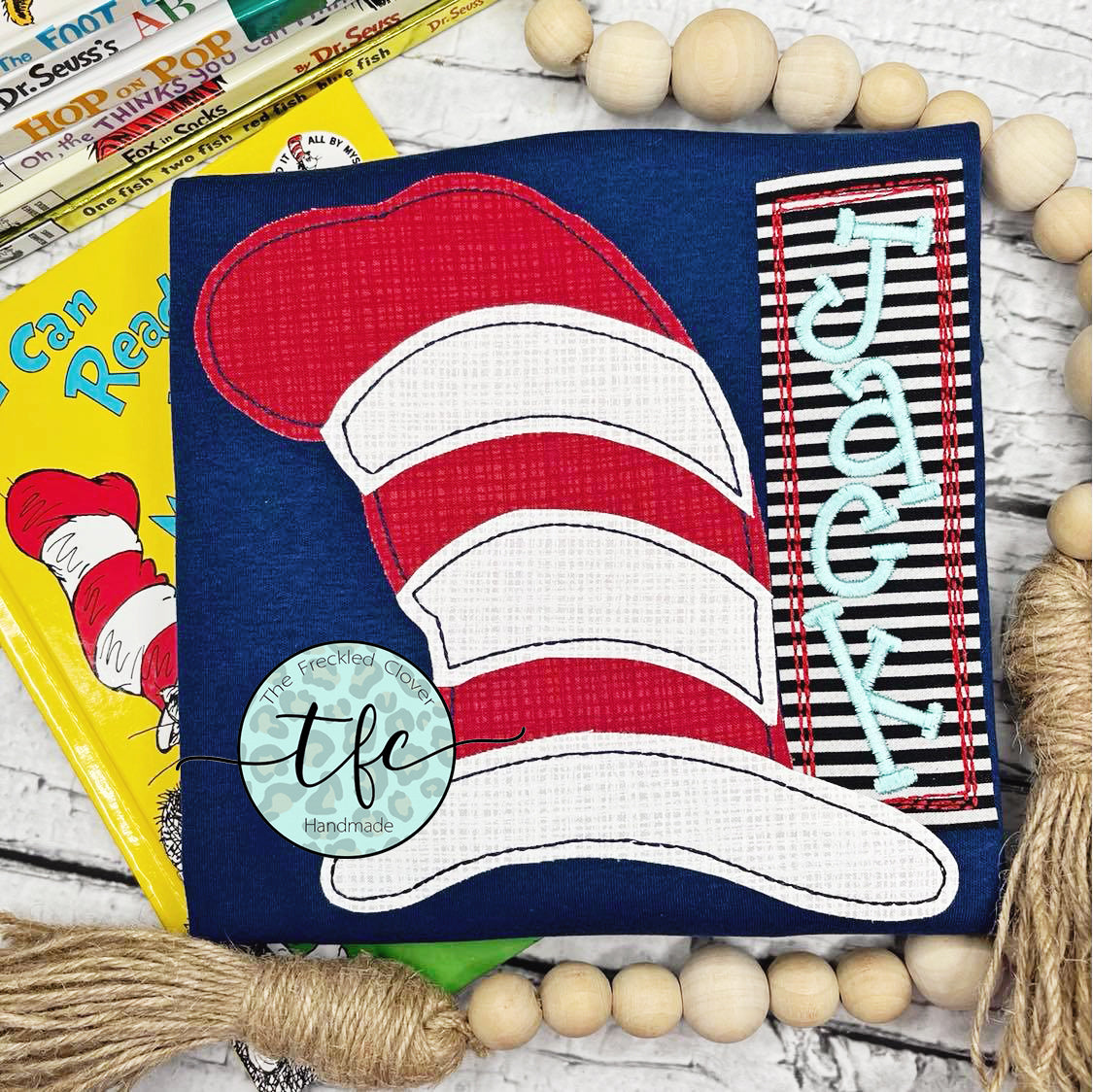 {Suess Cat Hat} applique design – The Freckled Clover, LLC