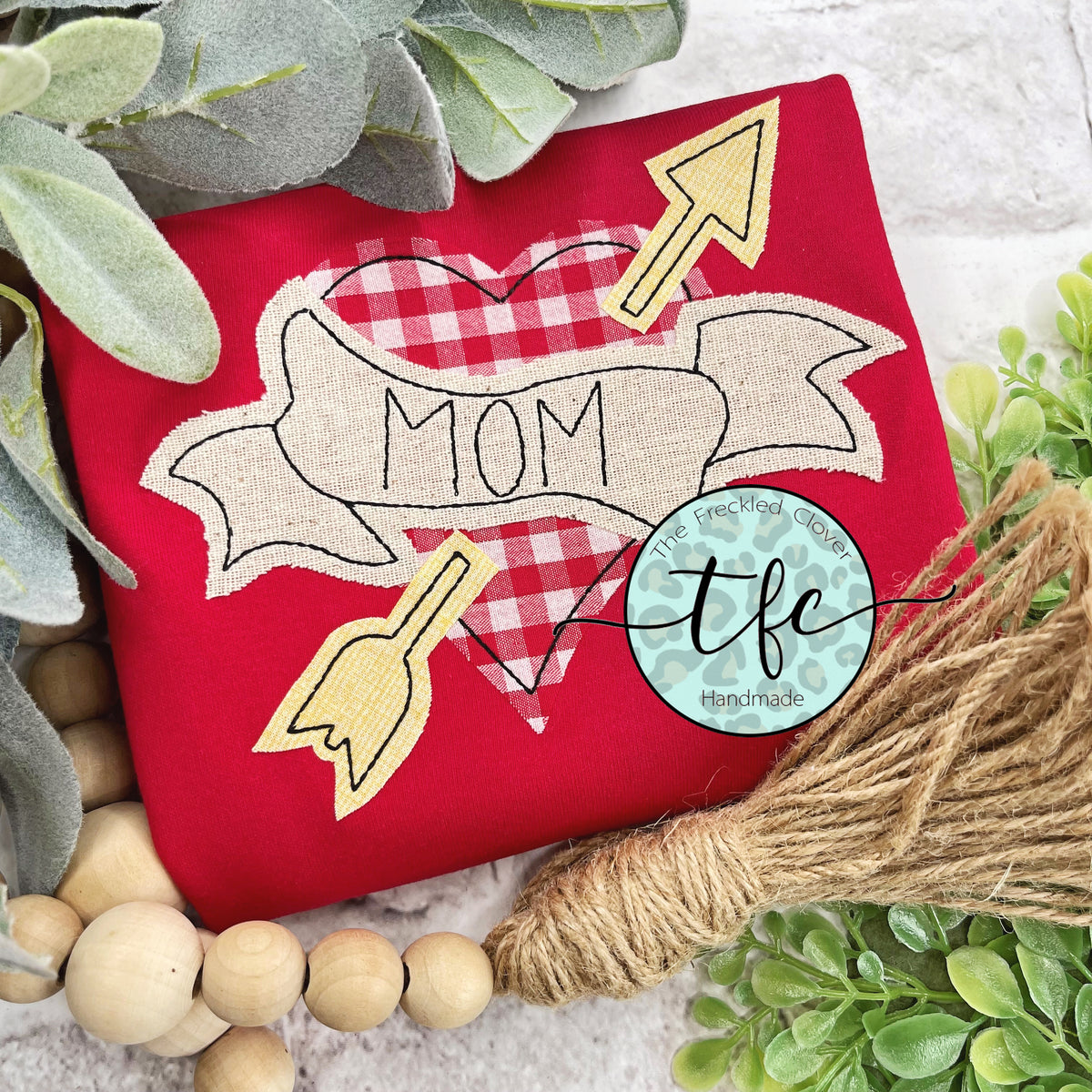 {Mom Heart Tattoo} applique design – The Freckled Clover, LLC